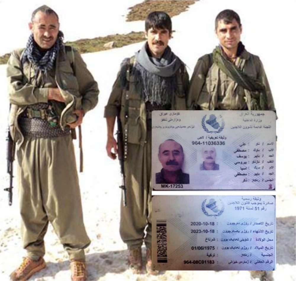 Öldürülen PKK’lı teröristin üstünden mahmur kampı mülteci kimlik kartı ...